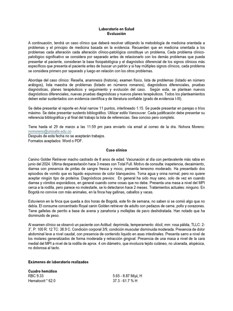Análisis de Anisocariosis en Caninos | PDF | Sarcoma | Biopsia