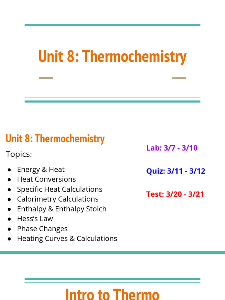 Unit 8_ Thermochemistry (1) | PDF | Calorie | Heat