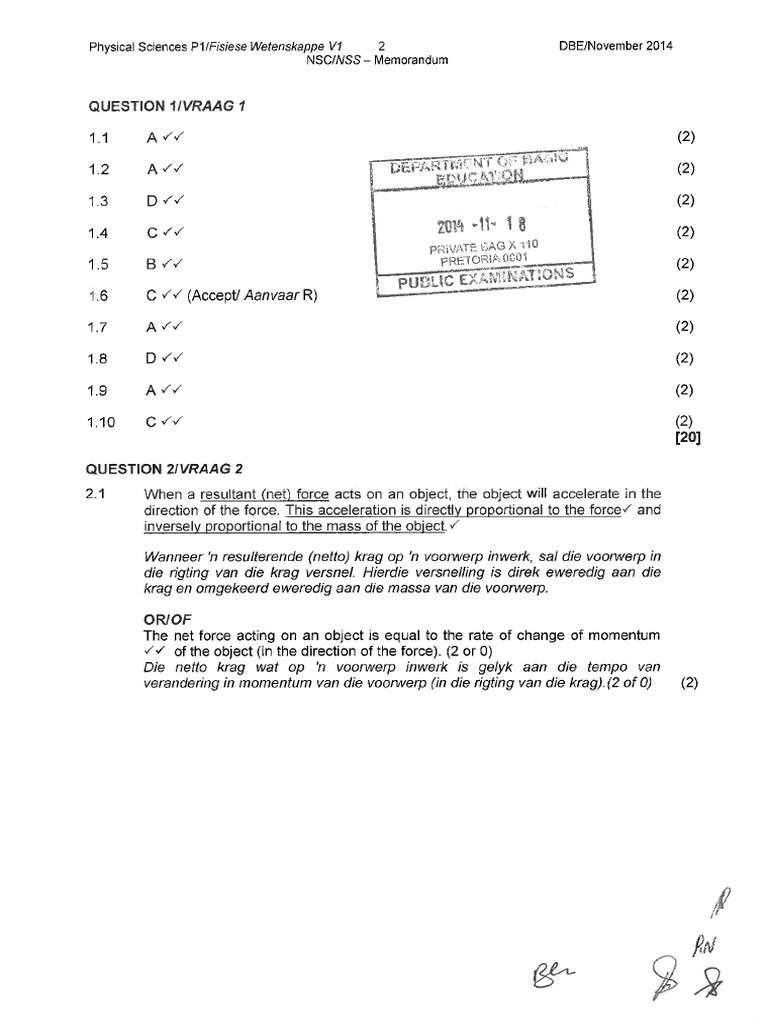 PhysicalSciences P1 V1 | PDF