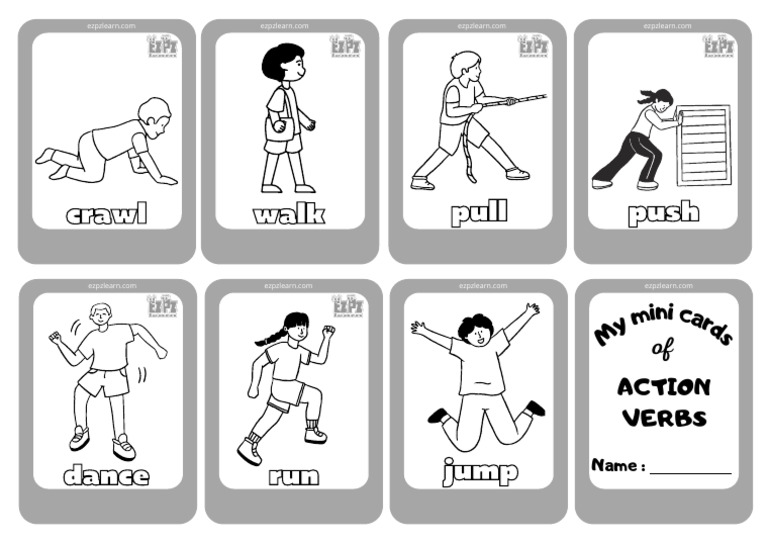 Action Verbs 2 Cards | PDF