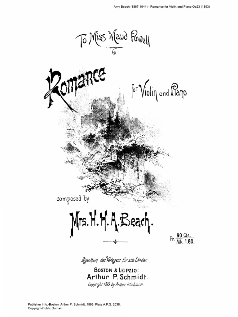 Beach Romance For Violin and Piano Op23 | PDF