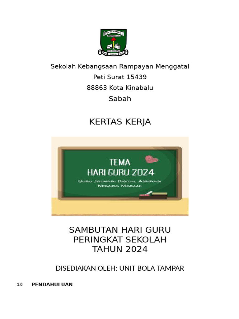 Kertas Kerja Hari Guru (1) | PDF