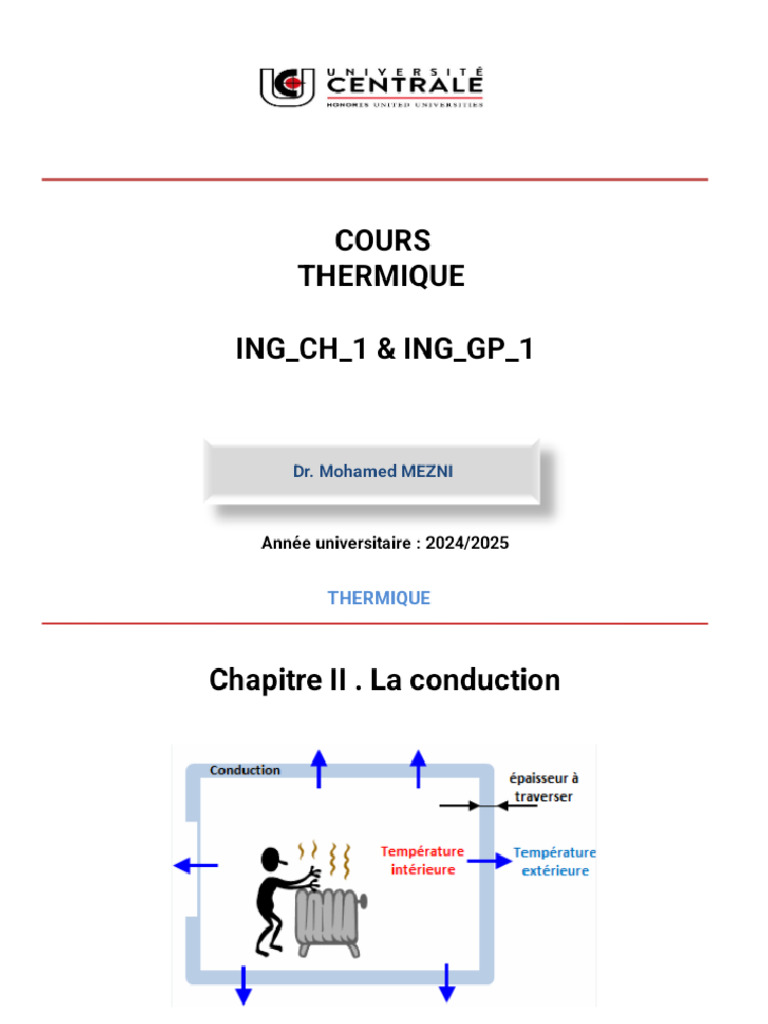 Cours THERMIQUE Chapitre II-23102024 - Phoenix | PDF