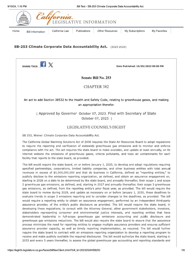 SB 253 Bill | PDF