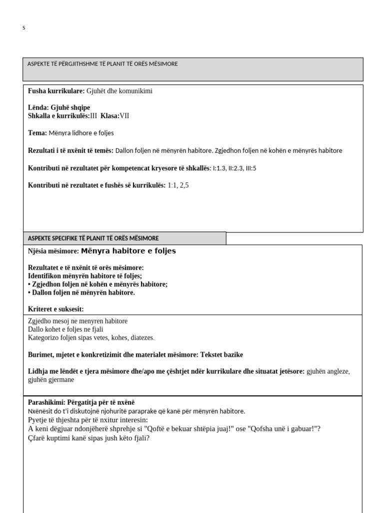 Mënyra Lidhore e Foljes Dallon Foljen Në Mënyrën Habitore. Zgjedhon ...