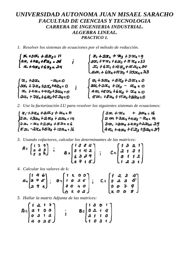 Practico N°1 Algebra Lineal | PDF