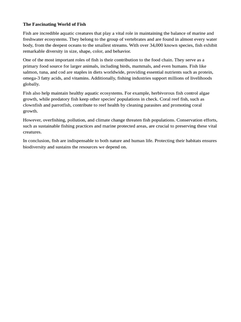 The Fascinating World of Fish | PDF