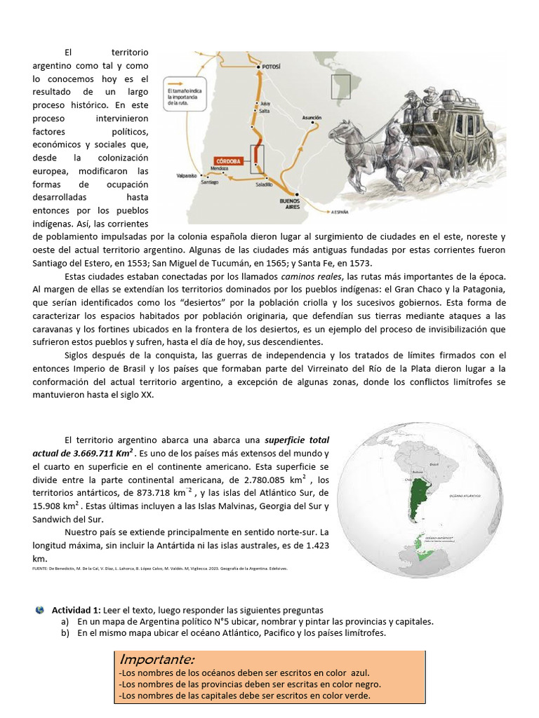 Gu-A 1 La Construcci-N Del Territorio Argentino | PDF | Argentina | Imperio español