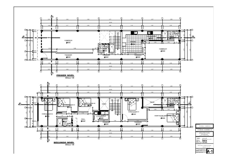 Arqutectura 01 - Primer y Segundo Piso | PDF