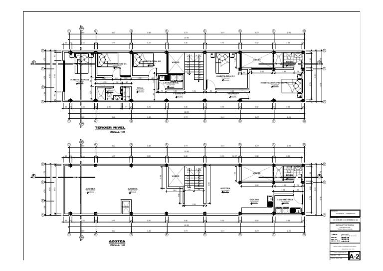Arqutectura 02 - Tercer Piso y Azotea | PDF