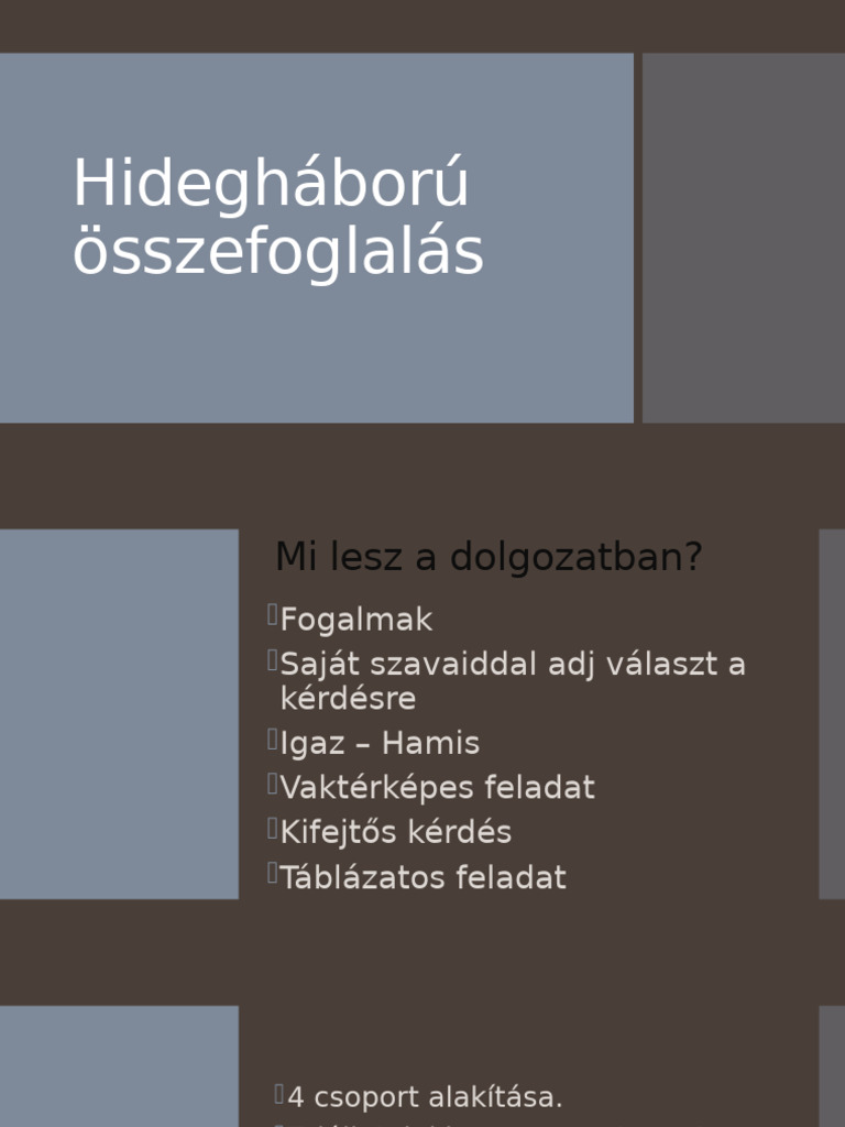 Hidegháború Összefoglalás | PDF