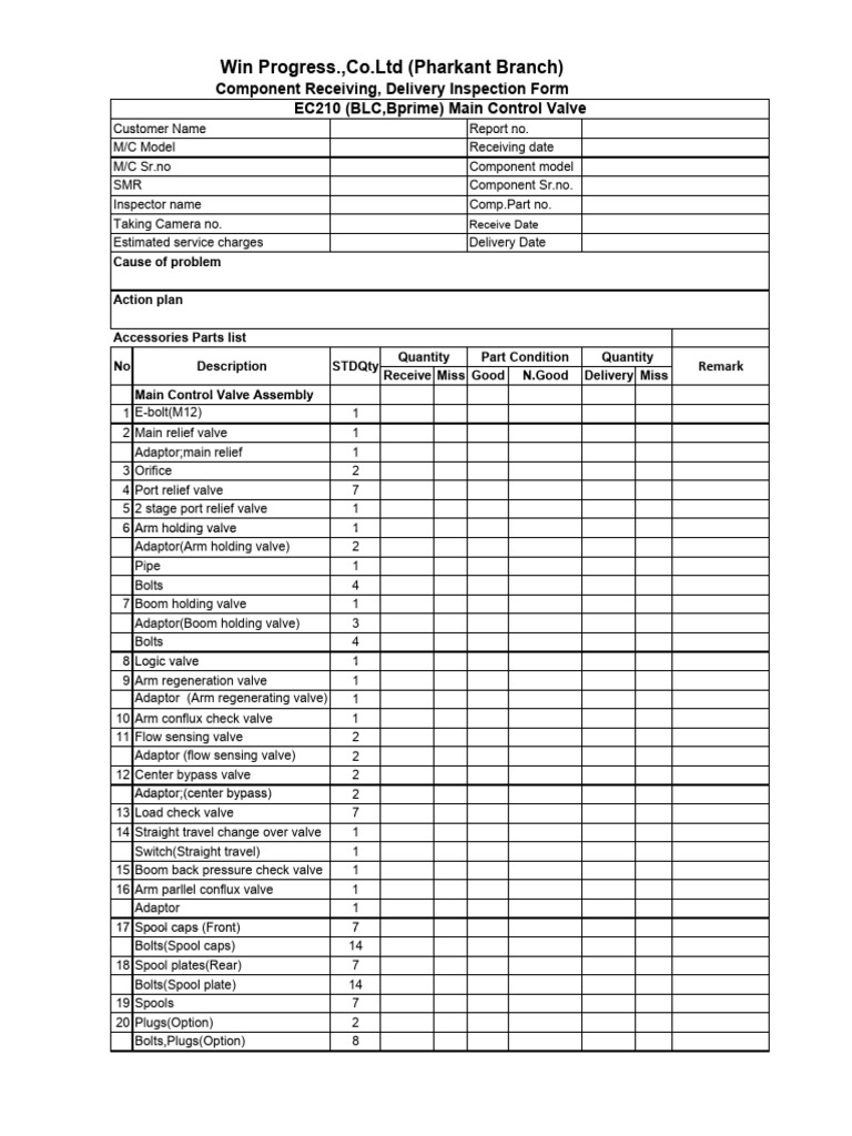 210 BLC, Prime MCV Rec, Del | PDF | Valve | Gas Technologies