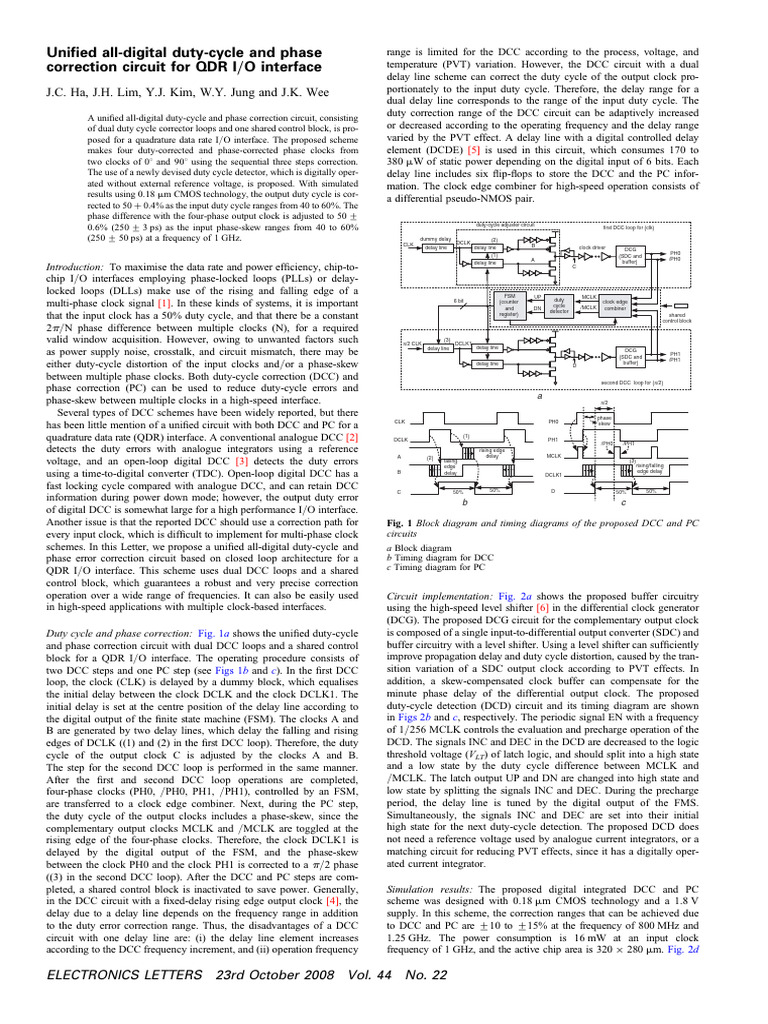 Unified All Digital Duty Cycle and Phase | PDF | Electronics ...