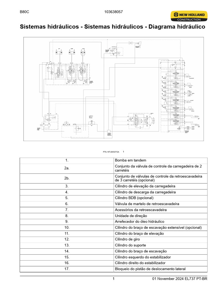 Esquema Hidraulico B80C | PDF
