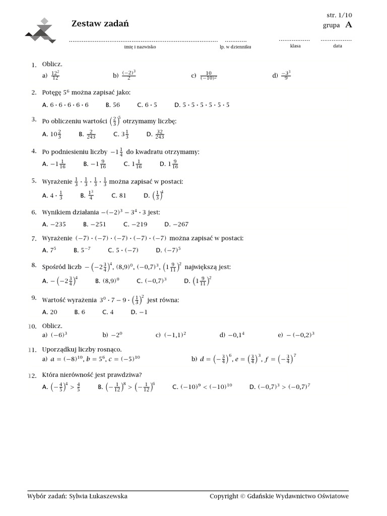 6.potegi I Pierwiastki | PDF