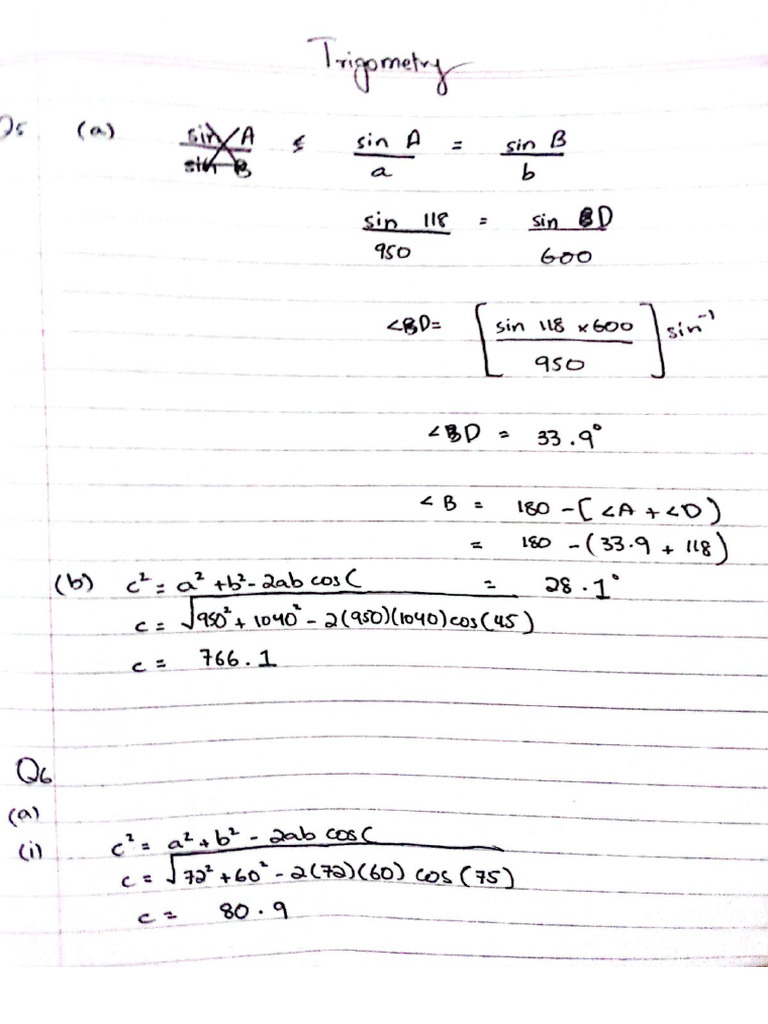 Trigonometry Homework | PDF
