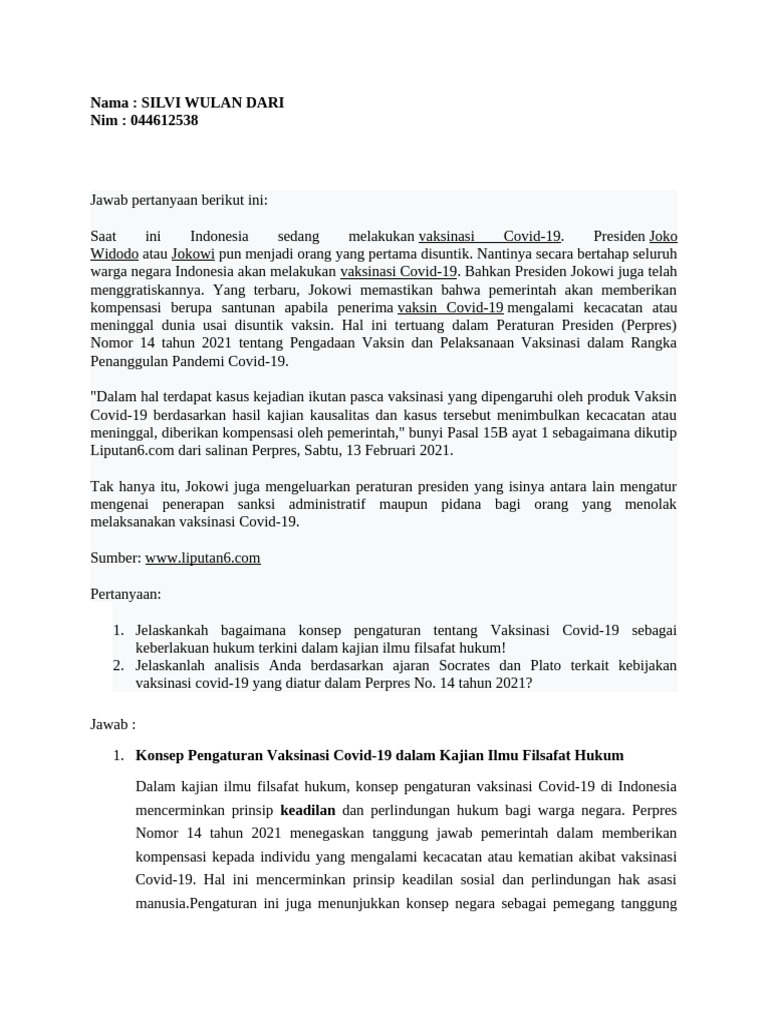 Tugas 1 HKUM 4103 | PDF