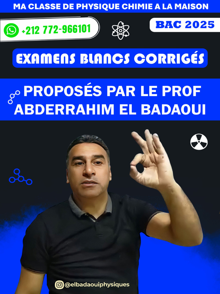 Examens Blancs Corrigés Proposés Par Le Prof Abderrahim El Badaoui | PDF | Réfraction | Noyau ...