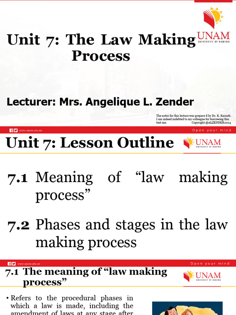 Unit 7 The Law Making Process | PDF | Bill (Law) | Committee