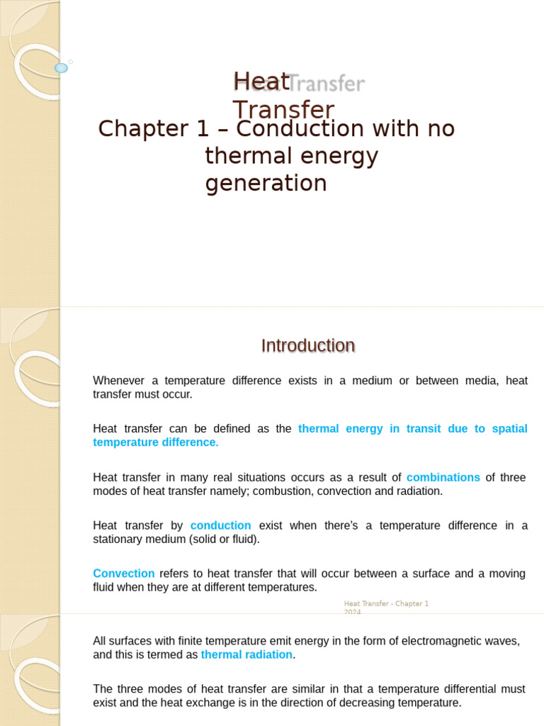 Conduction With No Heat Generation | PDF | Thermal Conduction | Heat ...