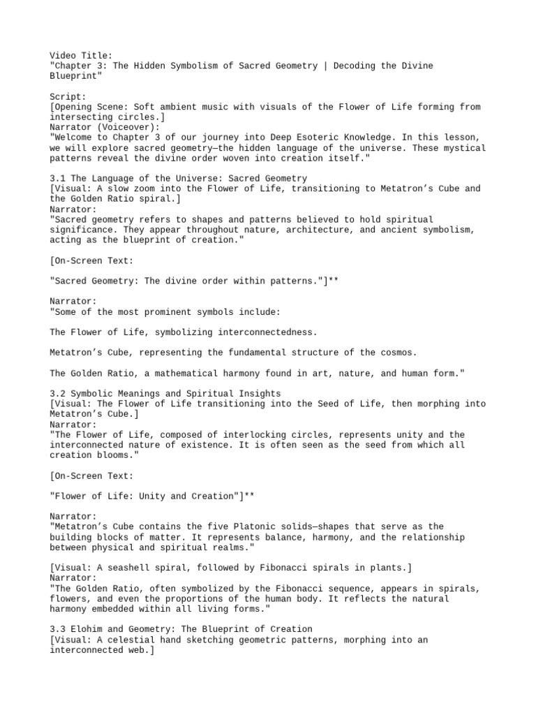 Hidden Symbolism Video Script | PDF | Geometry | Meditation