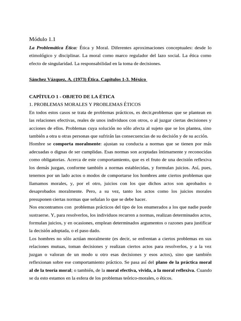 Módulo 1. Semana 1 | PDF | Moralidad | Comportamiento