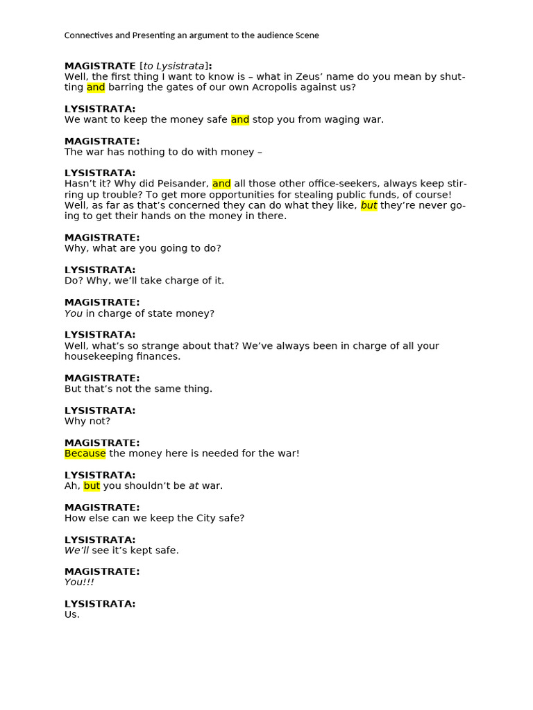 Connectives and Presenting The Argument Scene | PDF