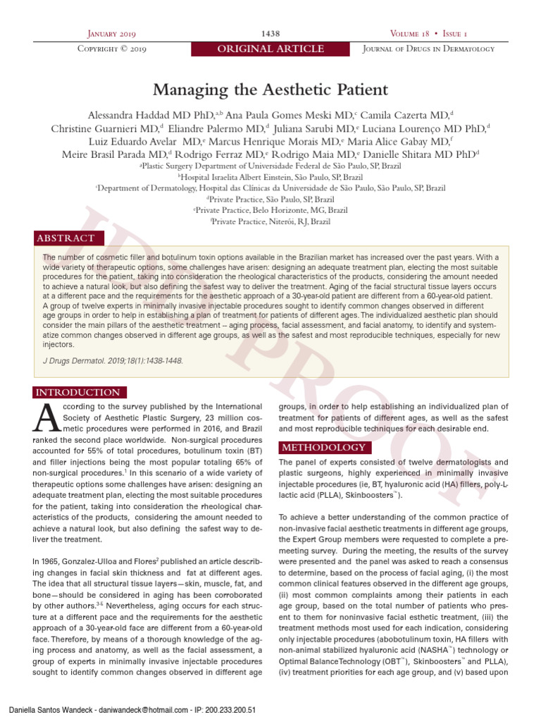 2019 - Haddad - Gerenciando o Paciente Estético | PDF | Injection (Medicine)