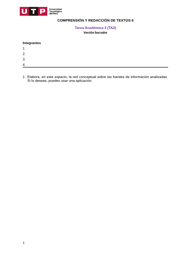 Formato Tarea Semana 11 - Texto Argumentativo - TA2 - Borrador | PDF