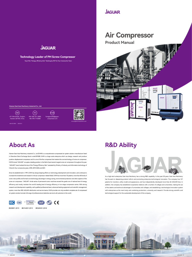 JAGUAR Air Compressor Catalog 20250212 | PDF | Engines | Power Inverter