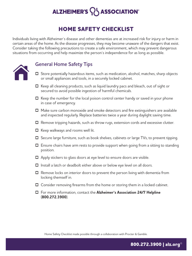 Alzheimers Dementia Home Safety Checklist | PDF | Clothes Dryer | Laundry