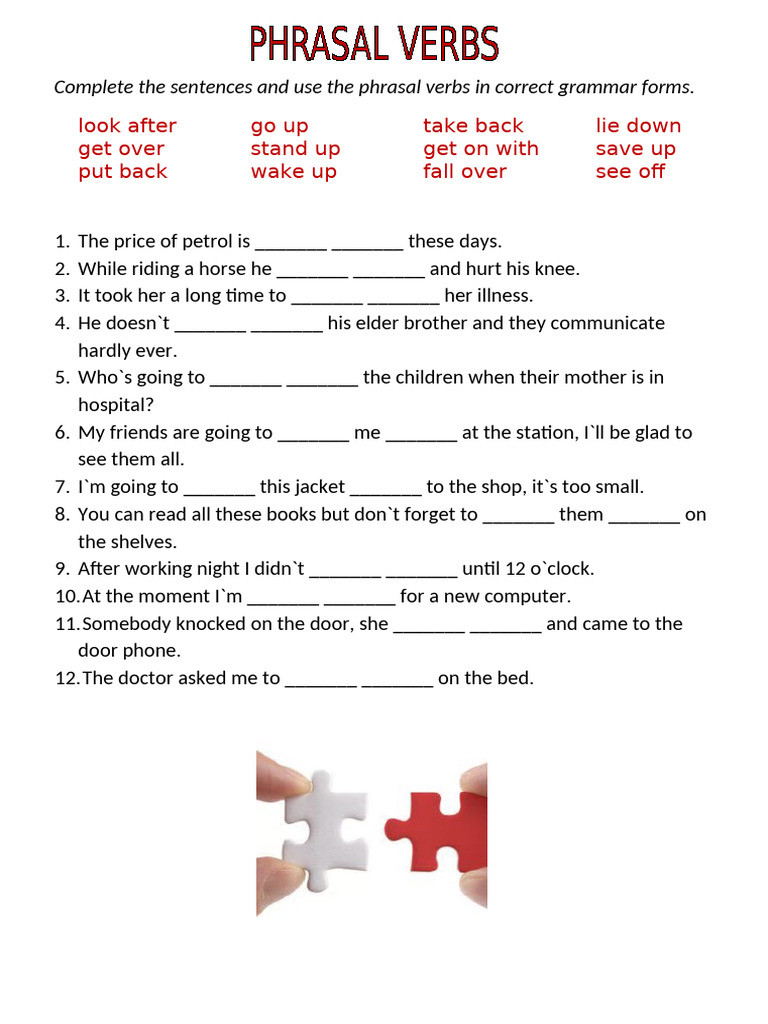 Phrasal Verbs TBL Task Based Learning Activities - 146224 | PDF