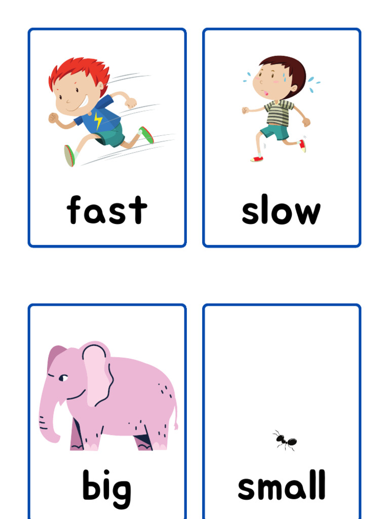 4.Opposites--Flashcards--(11pg) | PDF