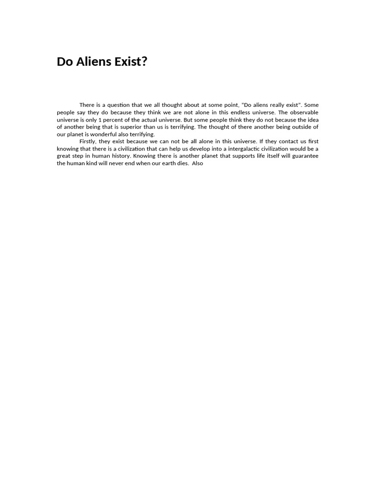 Do Aliens Exist | PDF