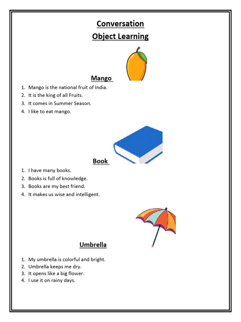 Conversation Object Learning: Mango | PDF