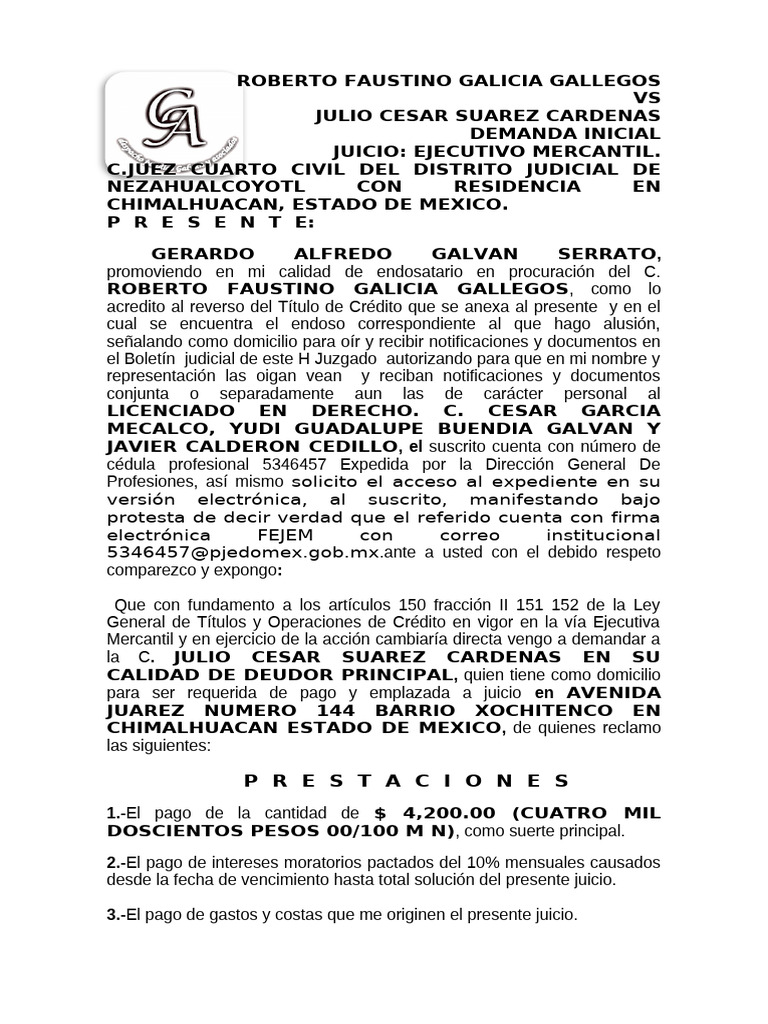 Roberto Faustino Galicia Gallegos Vs Julio Cesar Suarez Dos | PDF | Justicia | Crimen y violencia