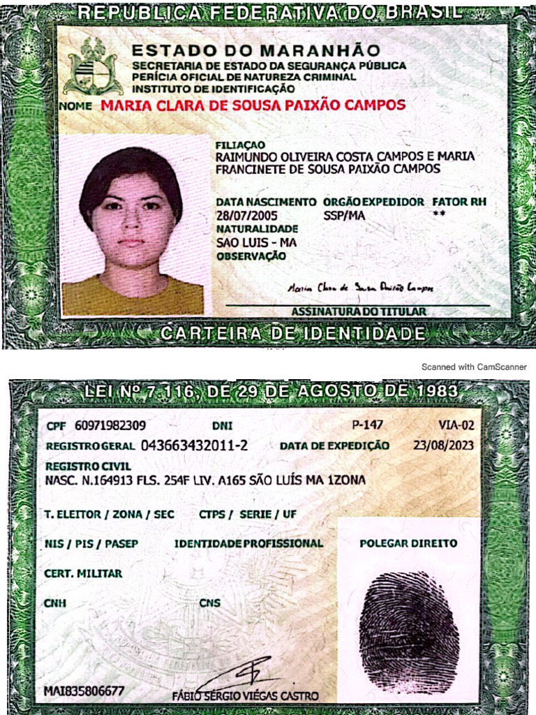 Identidade e CPF | PDF