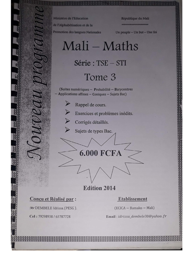 Mali-Maths Tom 3 | PDF