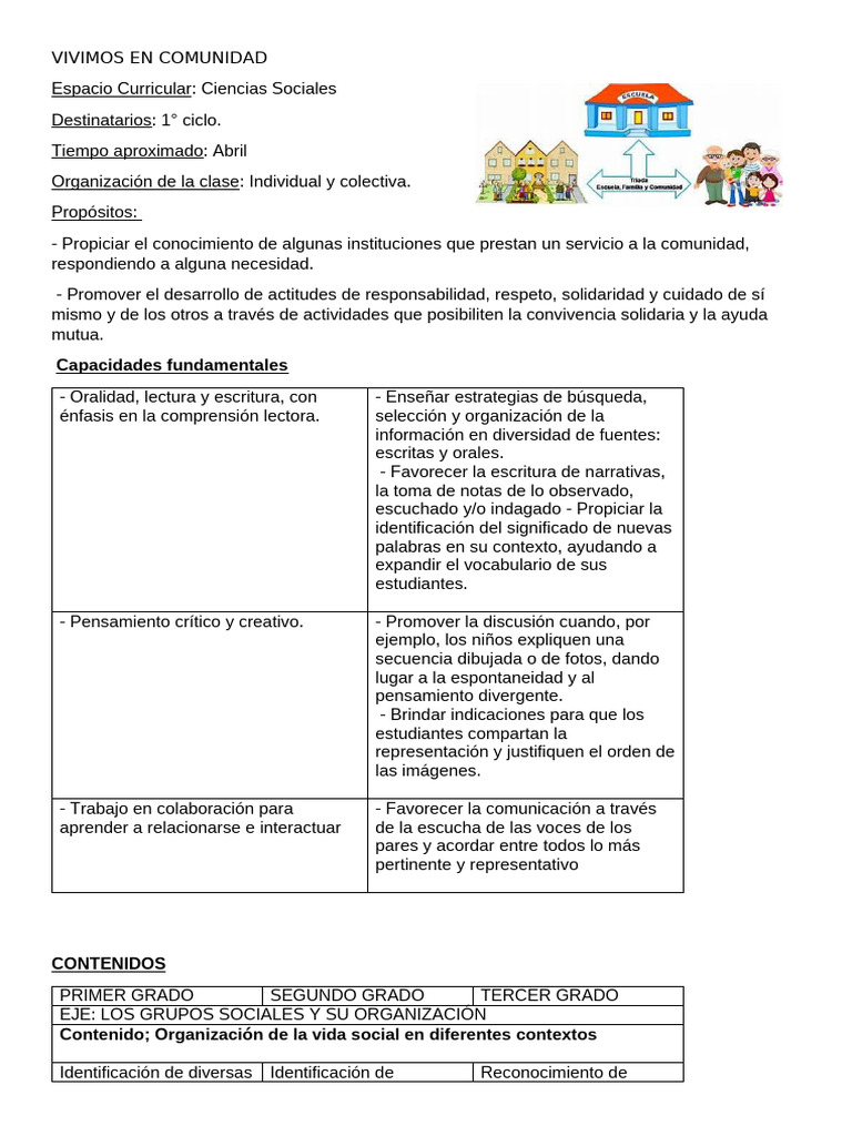 VIVIMOS en COMUNIDAD - Ciencias Sociales Primer Ciclo | PDF ...