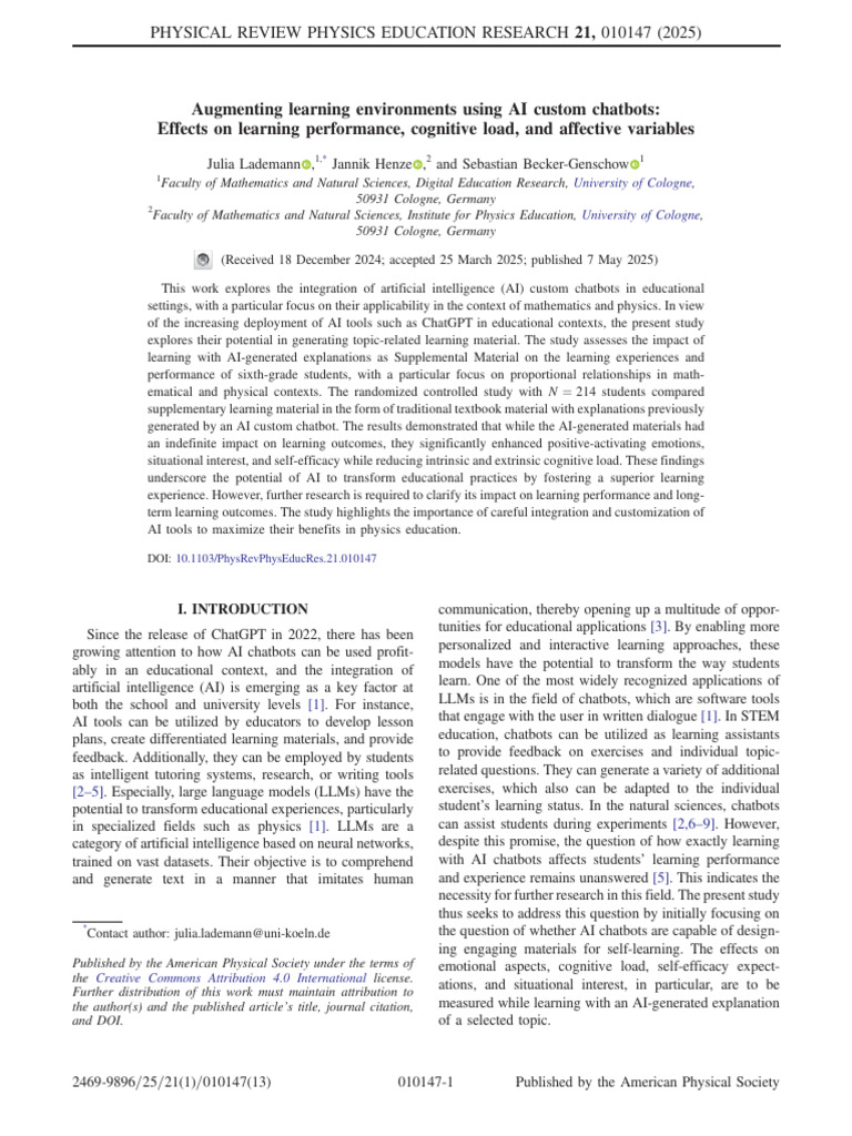 PhysRevPhysEducRes 21 010147 | PDF | Artificial Intelligence | Intelligence (AI) & Semantics