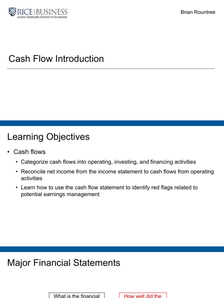 Cash Flow Introduction | PDF | Expense | Cash Flow Statement