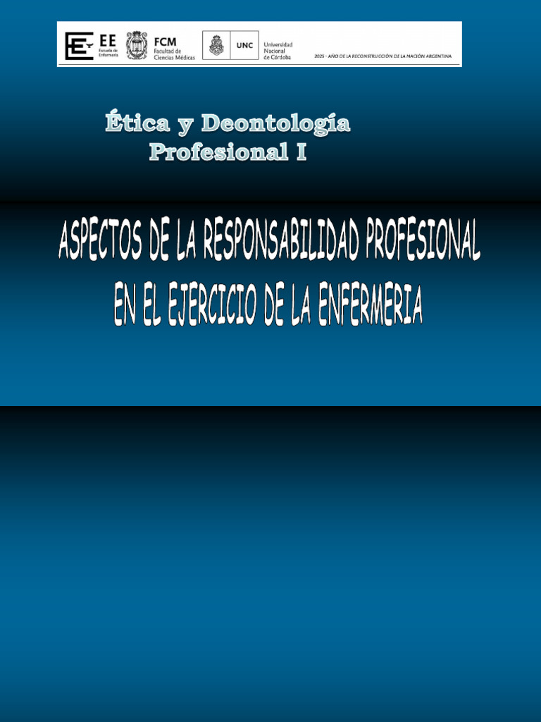 EyDP I-Responsabilidad Profesional | PDF | Enfermería | Justicia