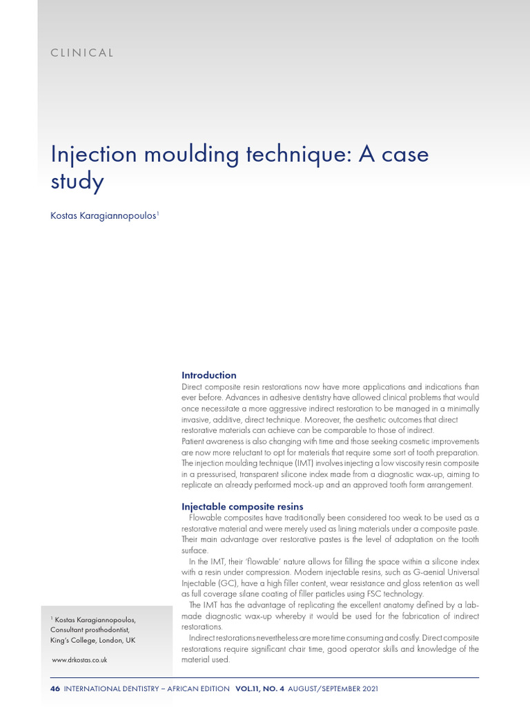Injection Moulding Technique: A Case Study Karagiannopoulos | PDF ...