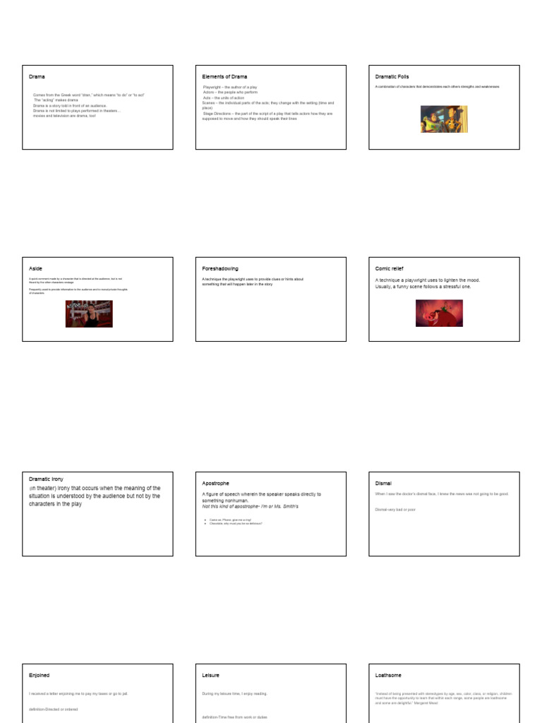 Drama - Vocabulary and Lit Terms | PDF