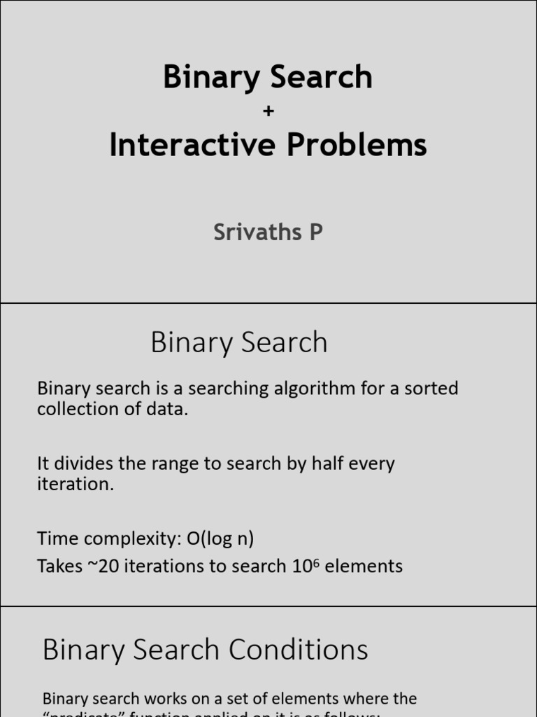 Binary Search + Interactive | PDF