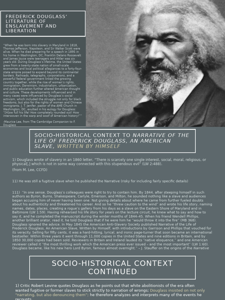F Douglass Powerpoint | PDF | Frederick Douglass | Slavery