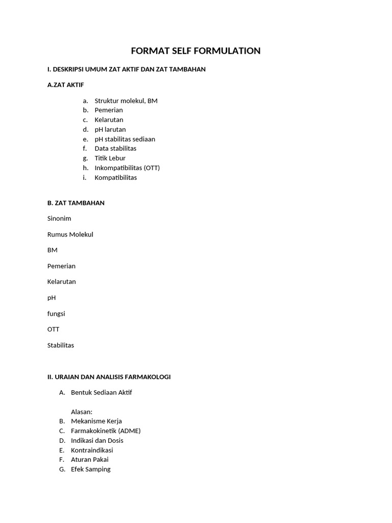 Format Self Formulation | PDF
