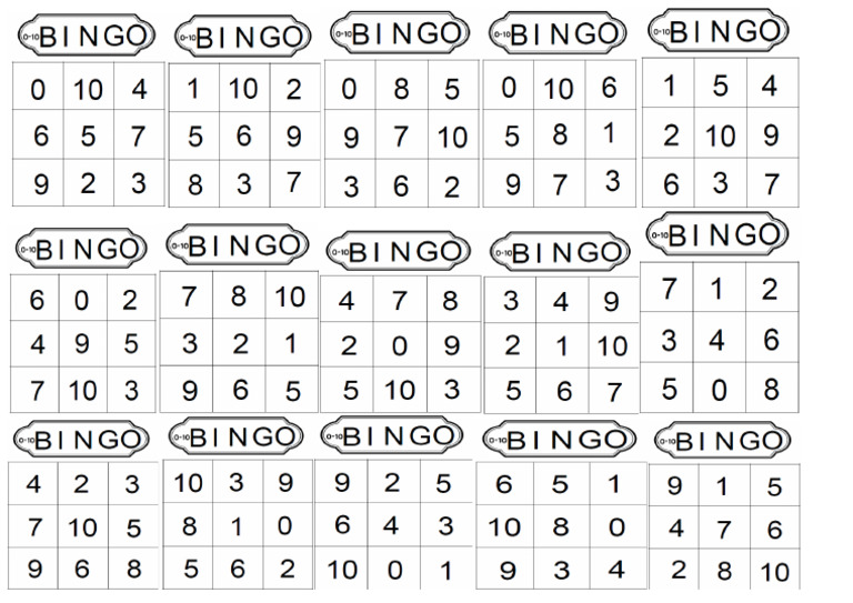 Bingo Del 0 Al 10 | PDF