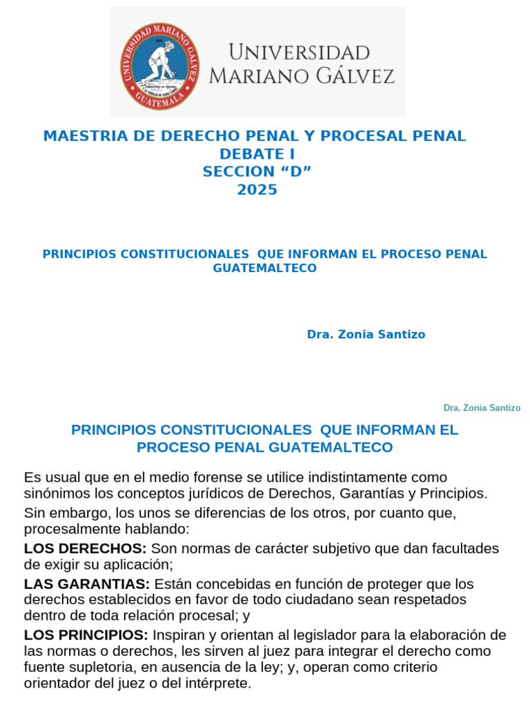Principios Constitucionales Que Informan El Proceso Penal Guatemalteco | PDF | Debido al proceso ...