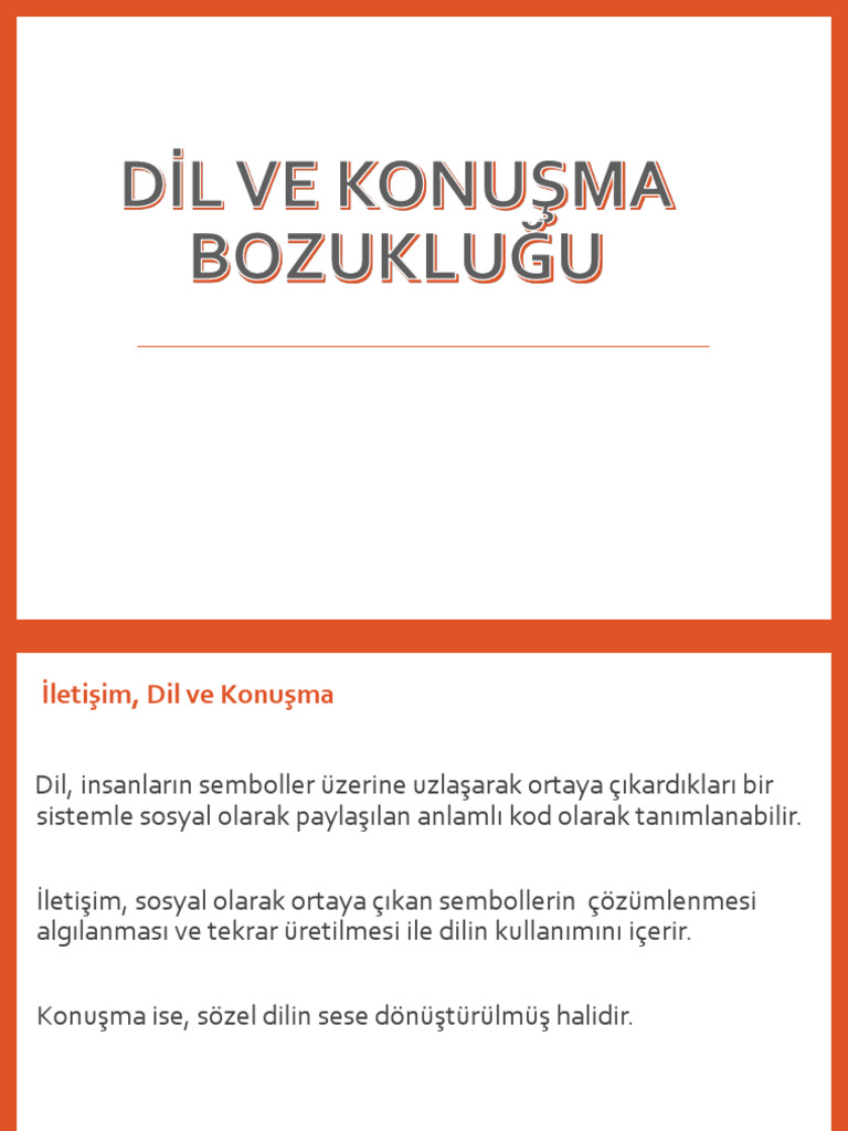 Dil Ve Konusma Bozukluklari | PDF